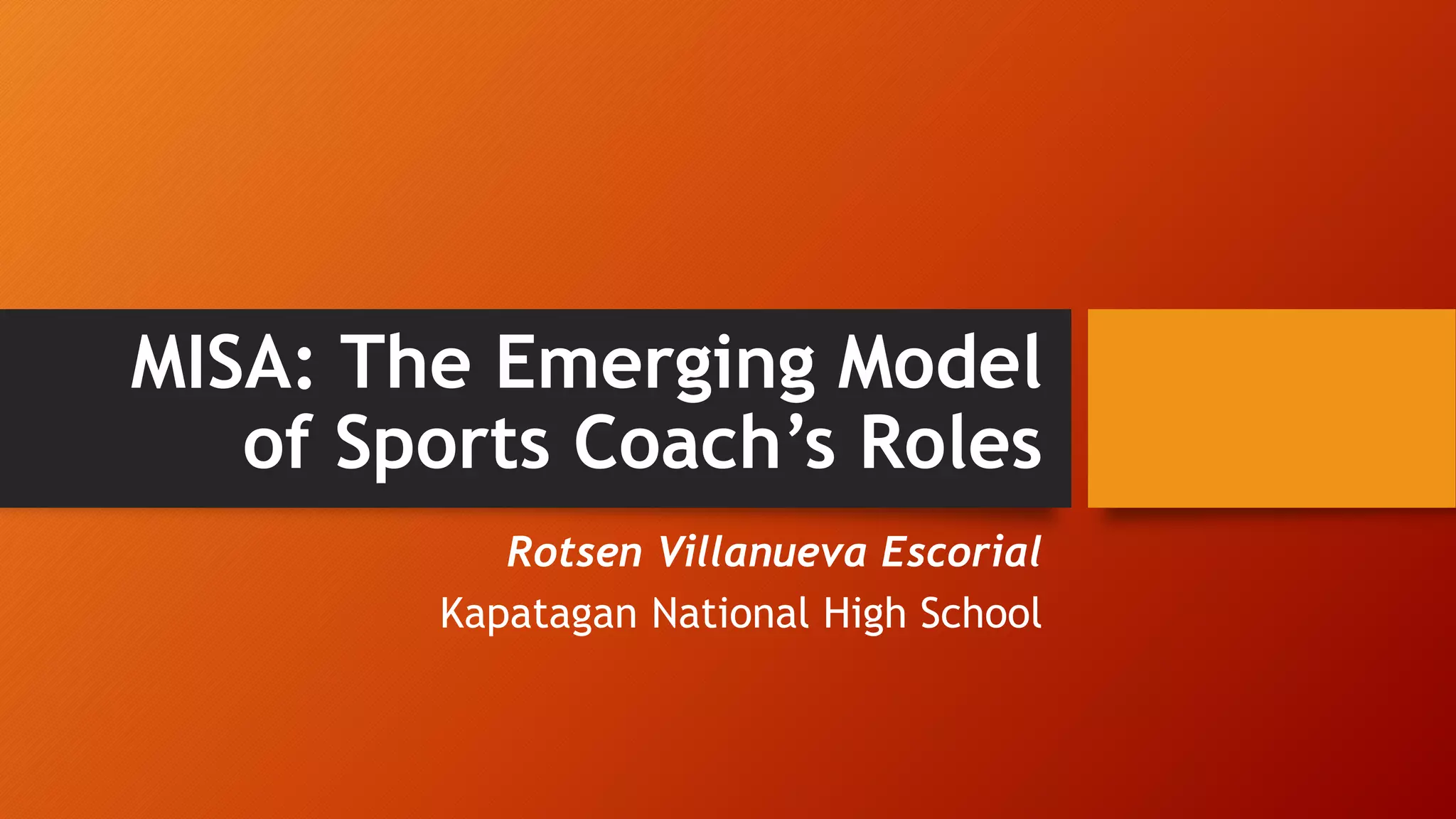 MISA: The Emerging Model of Sports Coach’s Roles | PPTX | Soccer | Sports