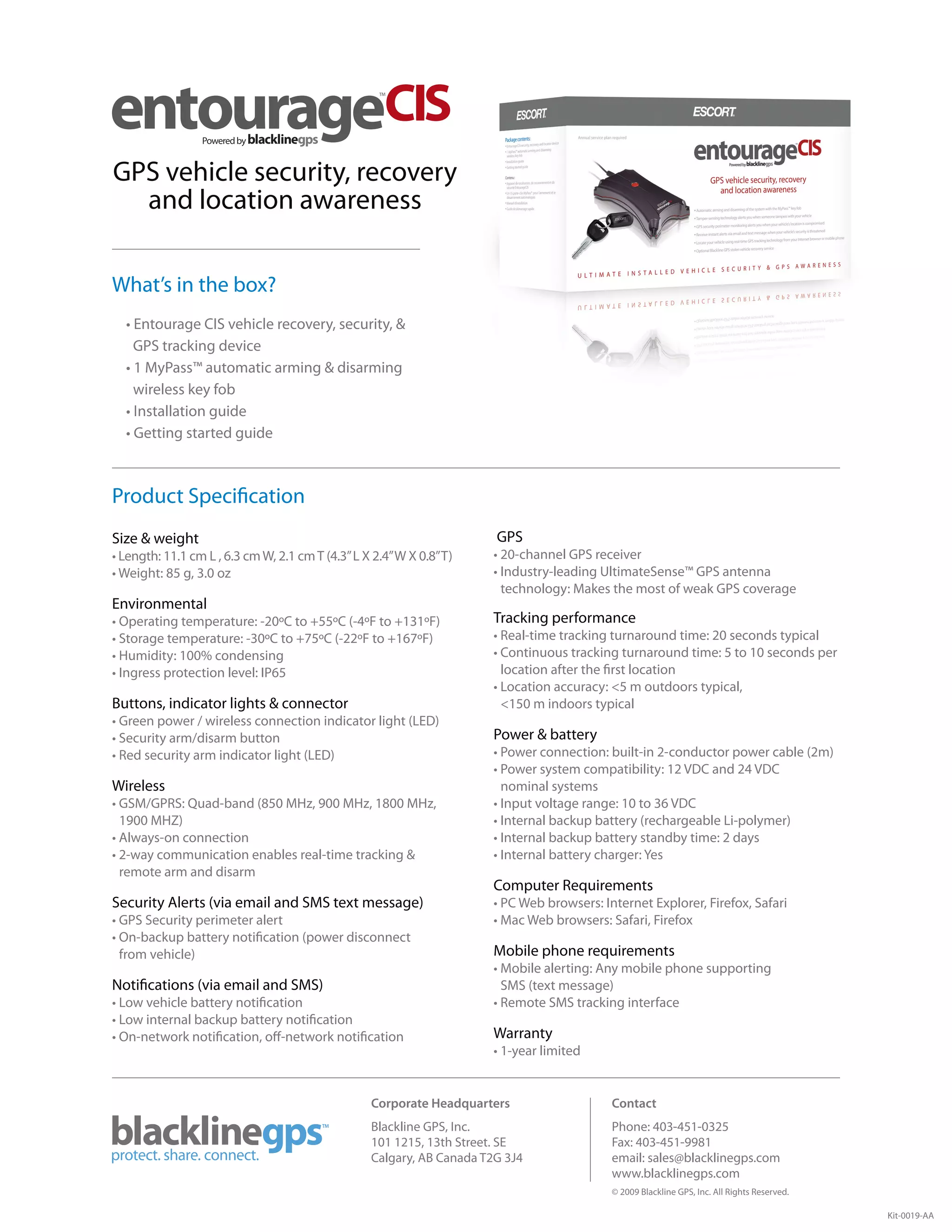 Escort Entourage CIS - GPS Vehicle Security Recovery and Tracking ...