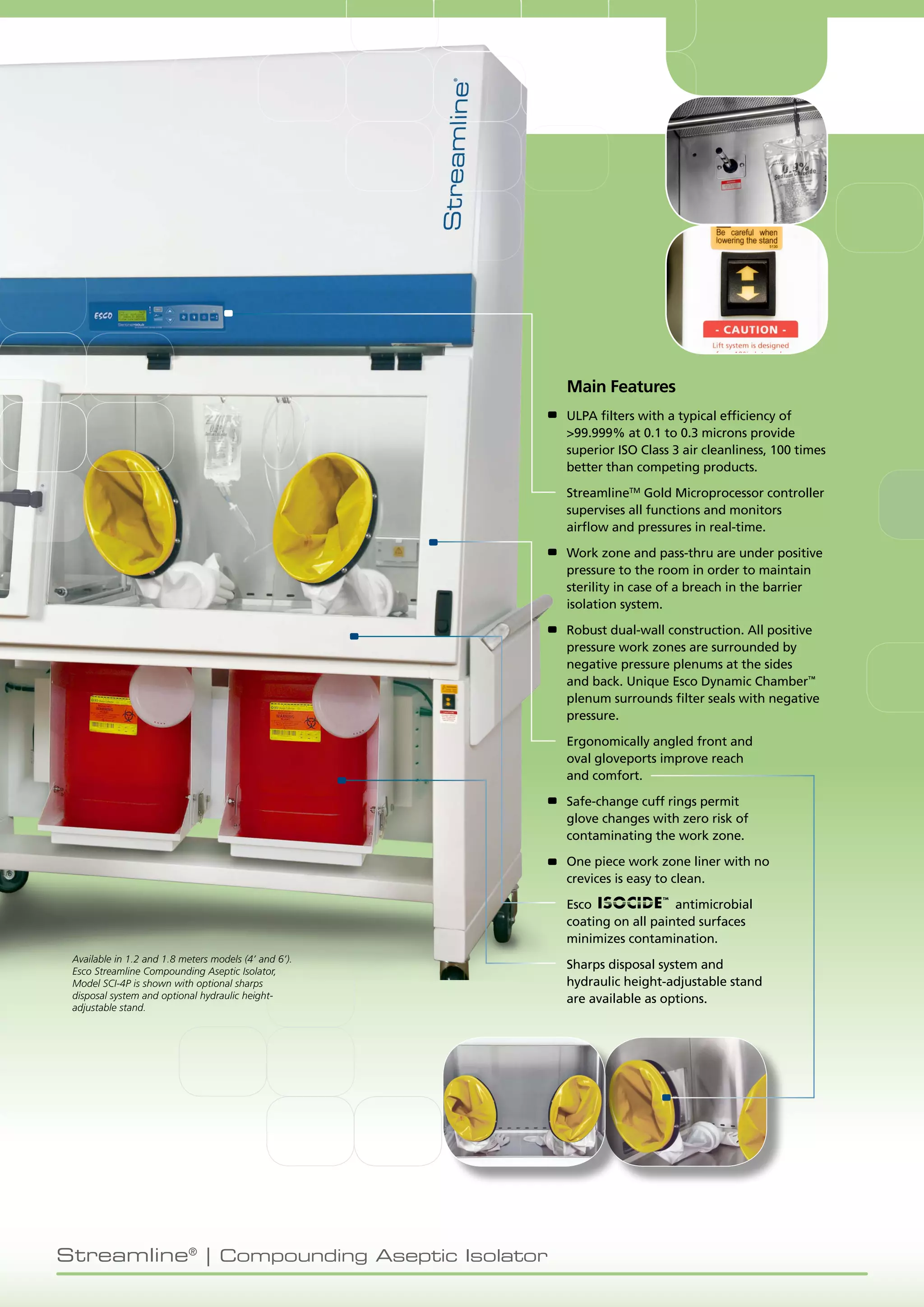 Esco Streamline Compounding Aseptic Containment Isolator | PDF