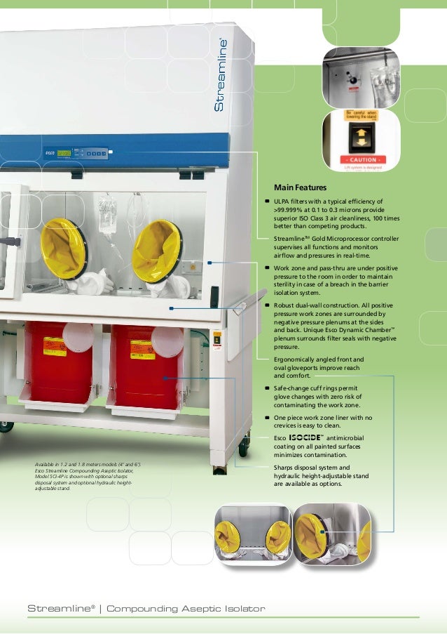 Esco Streamline Compounding Aseptic Containment Isolator