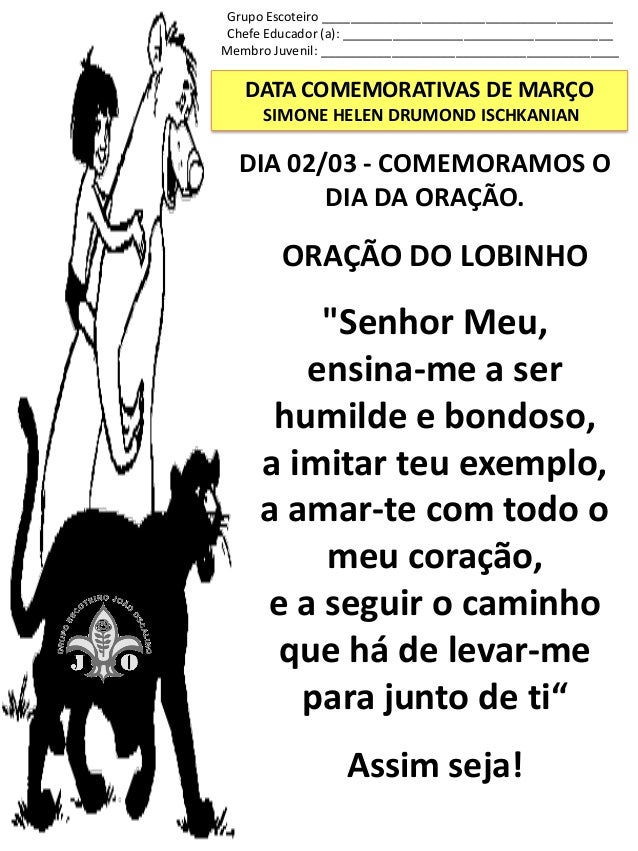 Escotismo 02 De Março Dia Da Oração
