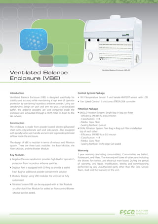 Esco Ventilated Balance Enclosure | PDF | Home Appliances | Home & Garden