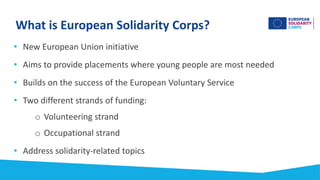 European Solidarity Corps UK – Overview | PPTX