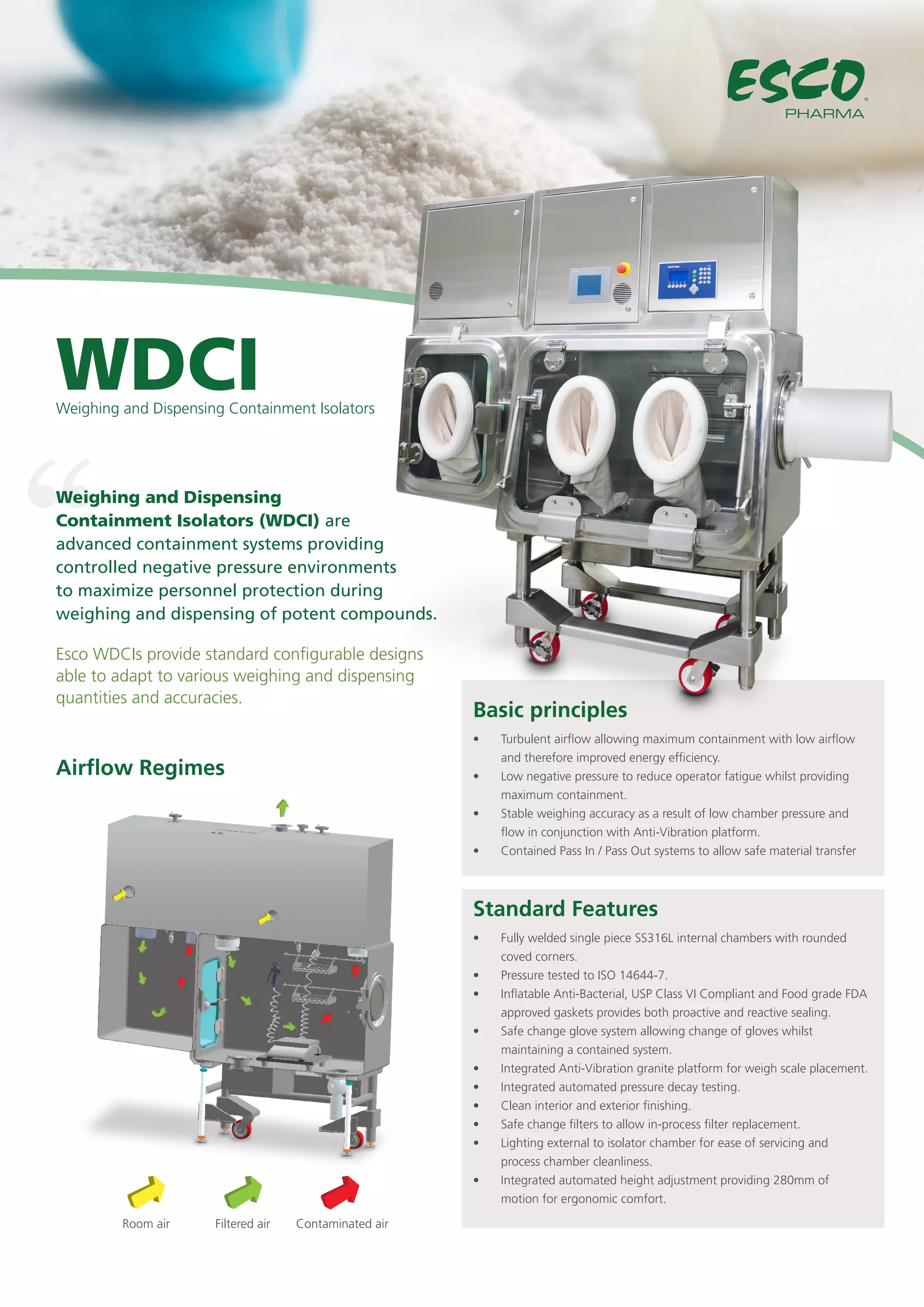 Esco Weighing and Dispensing Containment Isolators (WDCI) | PDF