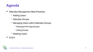 eScribe Attendee Management Webinar Slides | PPTX