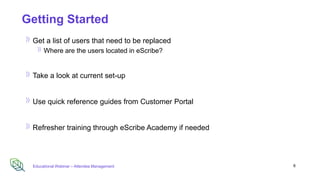 eScribe Attendee Management Webinar Slides | PPTX