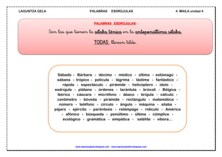 Escribe palabras esdrújulas | PDF