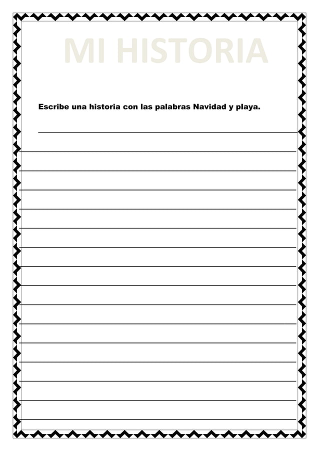 Escribe una historia con las palabras navidad y playa | DOCX