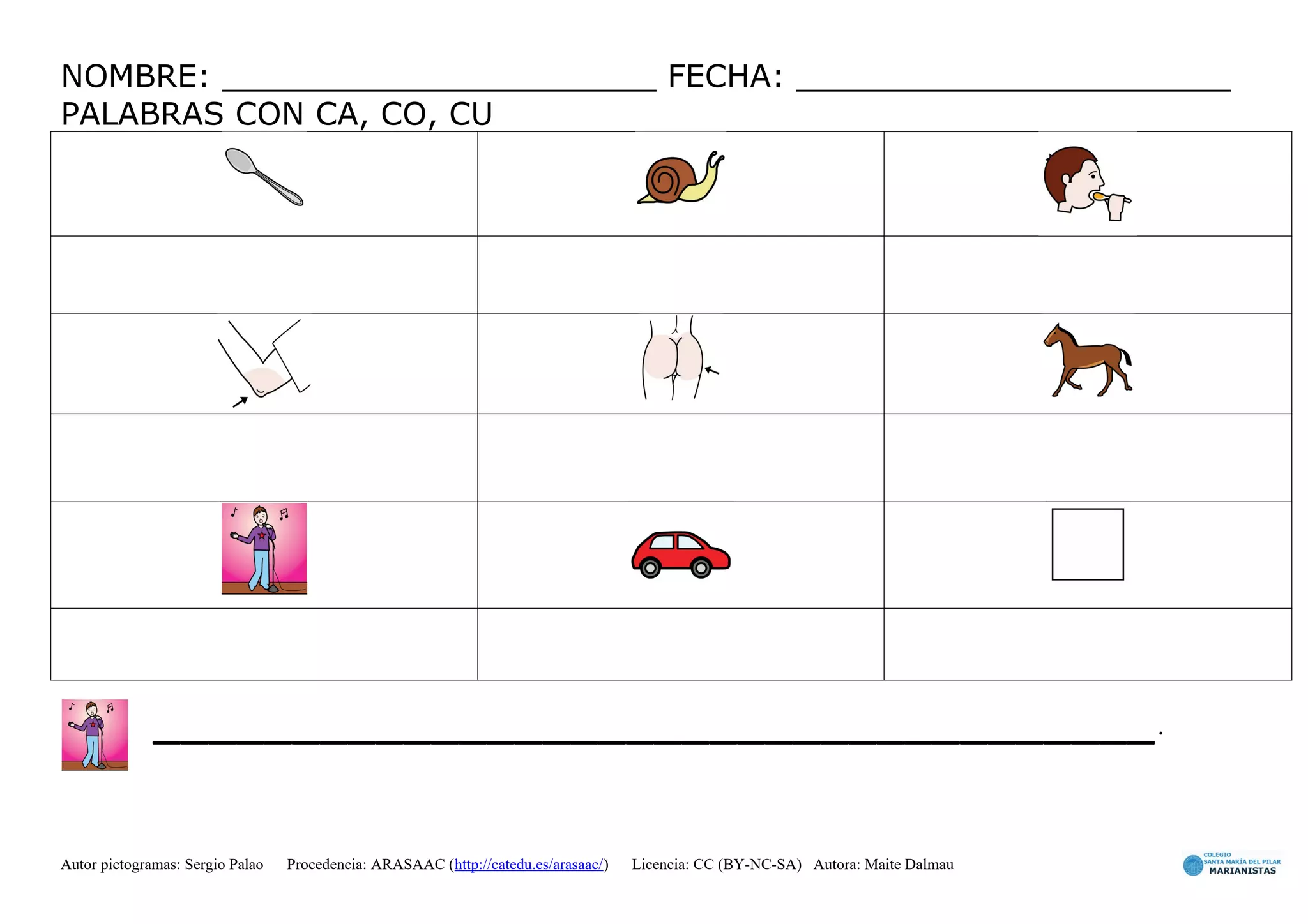 Escribo palabras ca co cu | PPT