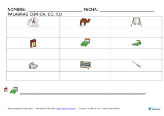 Escribo palabras ca co cu | PDF
