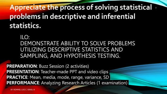 DESCRIPTIVE AND INFERENTIAL STATISTICS | PPTX | Physics | Science