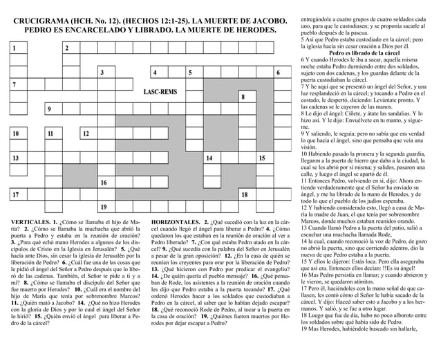 ESCRITO ESTA EN ACCION. MUERTE DE JACOBO, PEDRO ES ENCARCELADO, Y ...