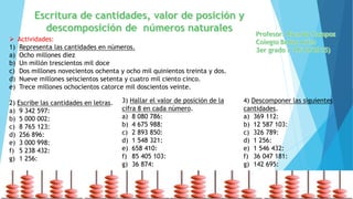 Escritura d cantidades | PPTX