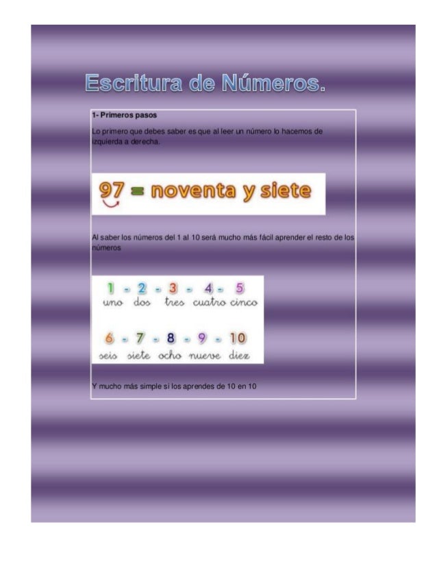 Escritura de numero
