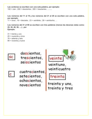 Escritura de números. | DOC