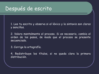 Escritura De Textos Instructivos | PPT