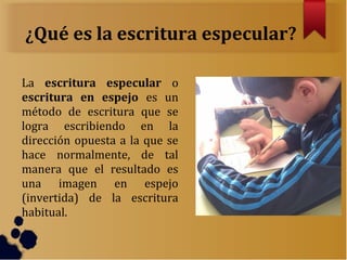 Escritura especular | PPT