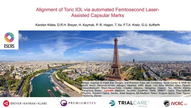 Alignment of Toric IOL via automated Femtosecond Laser-Assisted ...