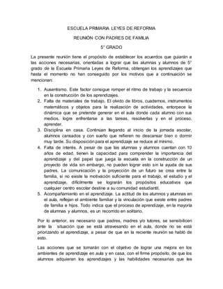 Escuela primaria leyes de reforma | DOCX