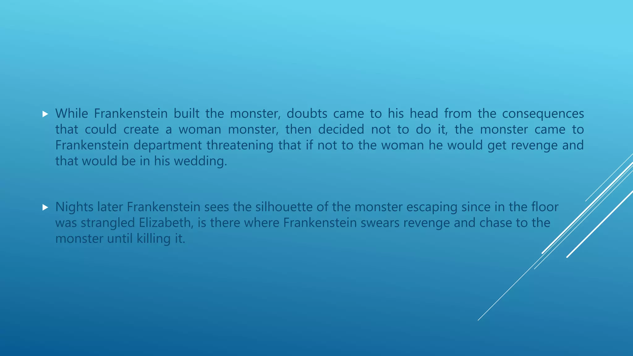 Presentation of the book of Frankenstein | PPTX