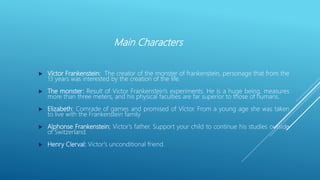 Presentation of the book of Frankenstein | PPTX