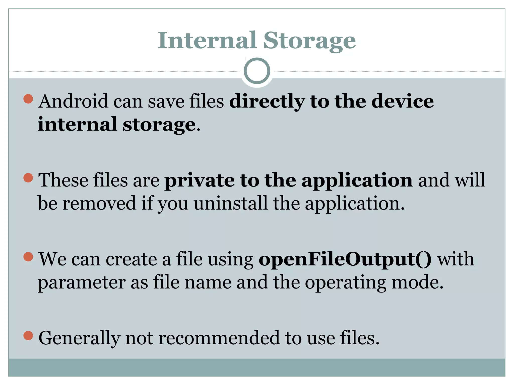 Data Storage In Android | PPT