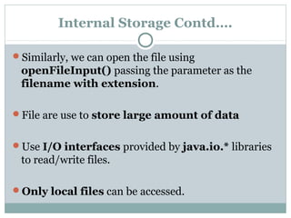 Data Storage In Android | PPT