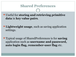 Data Storage In Android | PPT