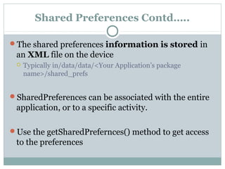 Data Storage In Android | PPT