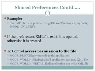 Data Storage In Android | PPT