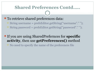 Data Storage In Android | PPT