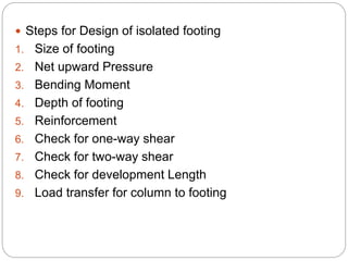 Types of isolated footing and design | PPTX