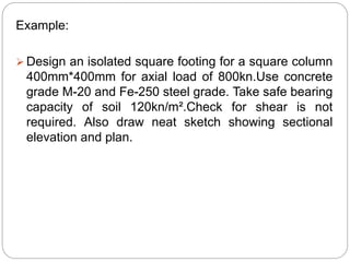 Types of isolated footing and design | PPTX