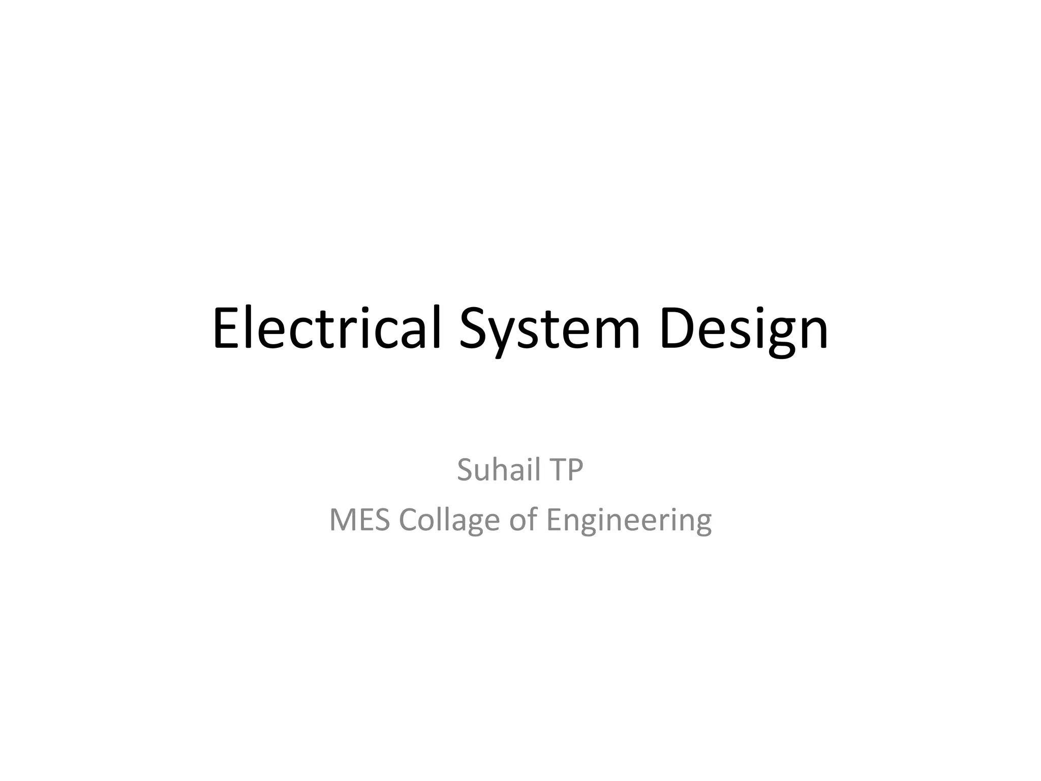 Electrical System Design | PPTX