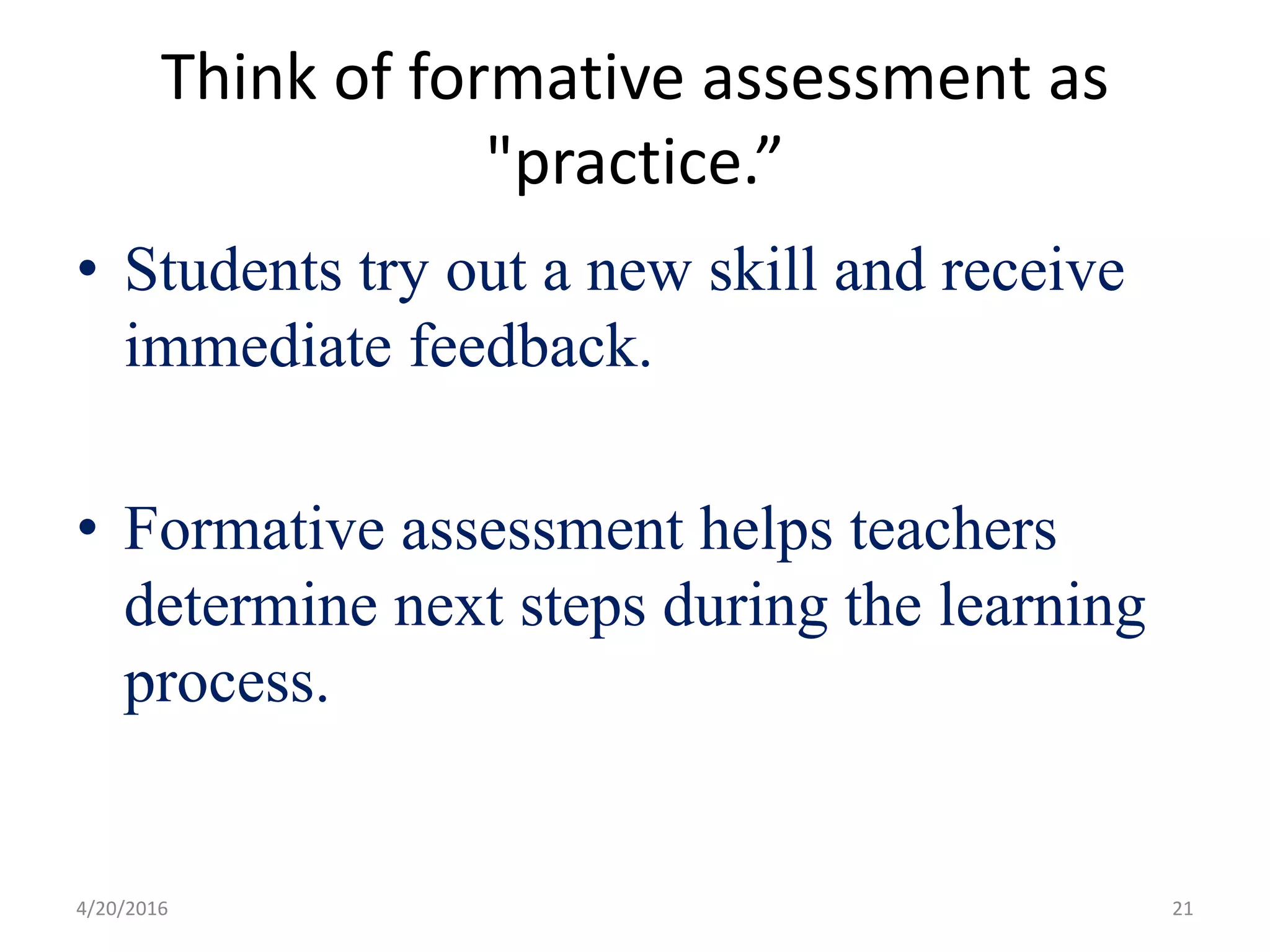Assessment in Pre-School and Primary School | PPTX
