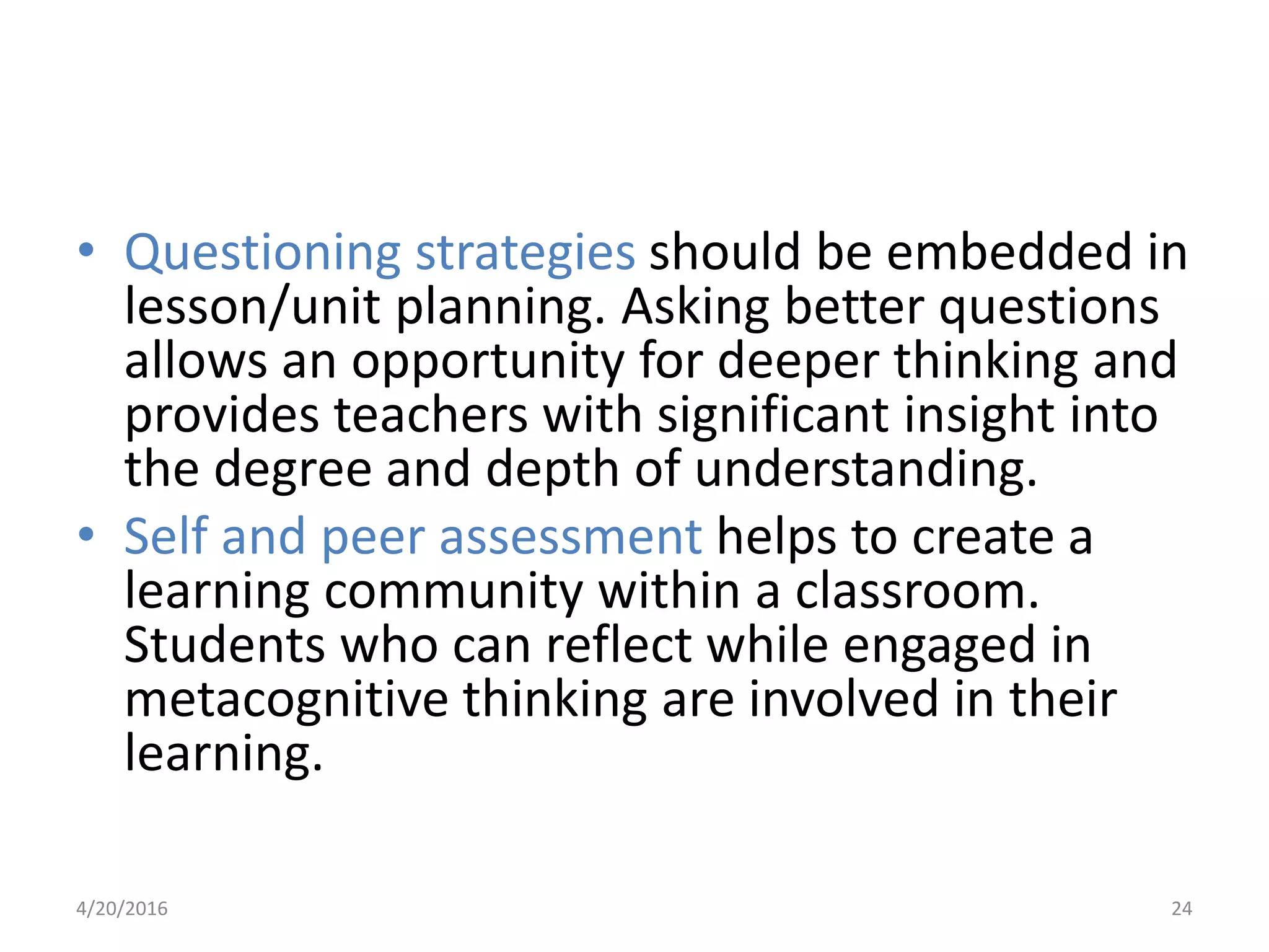 Assessment in Pre-School and Primary School | PPTX
