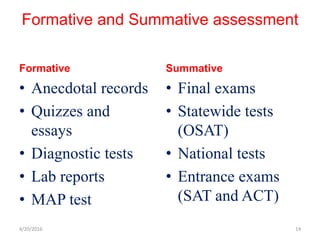 Assessment in Pre-School and Primary School | PPTX