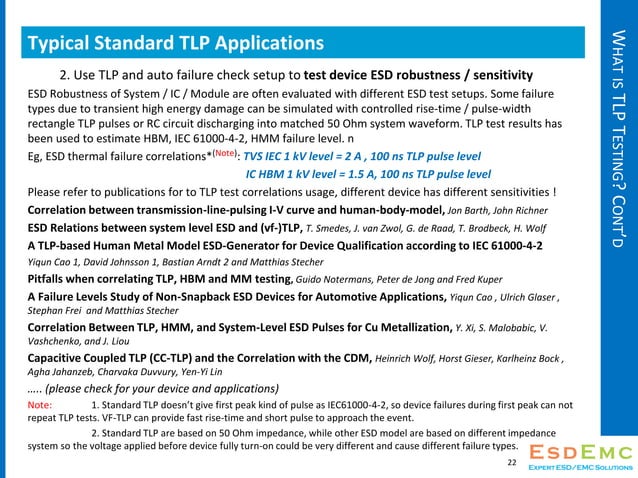 Introduction of Transmission Line Pulse (TLP) Testing for ESD Analysis ...