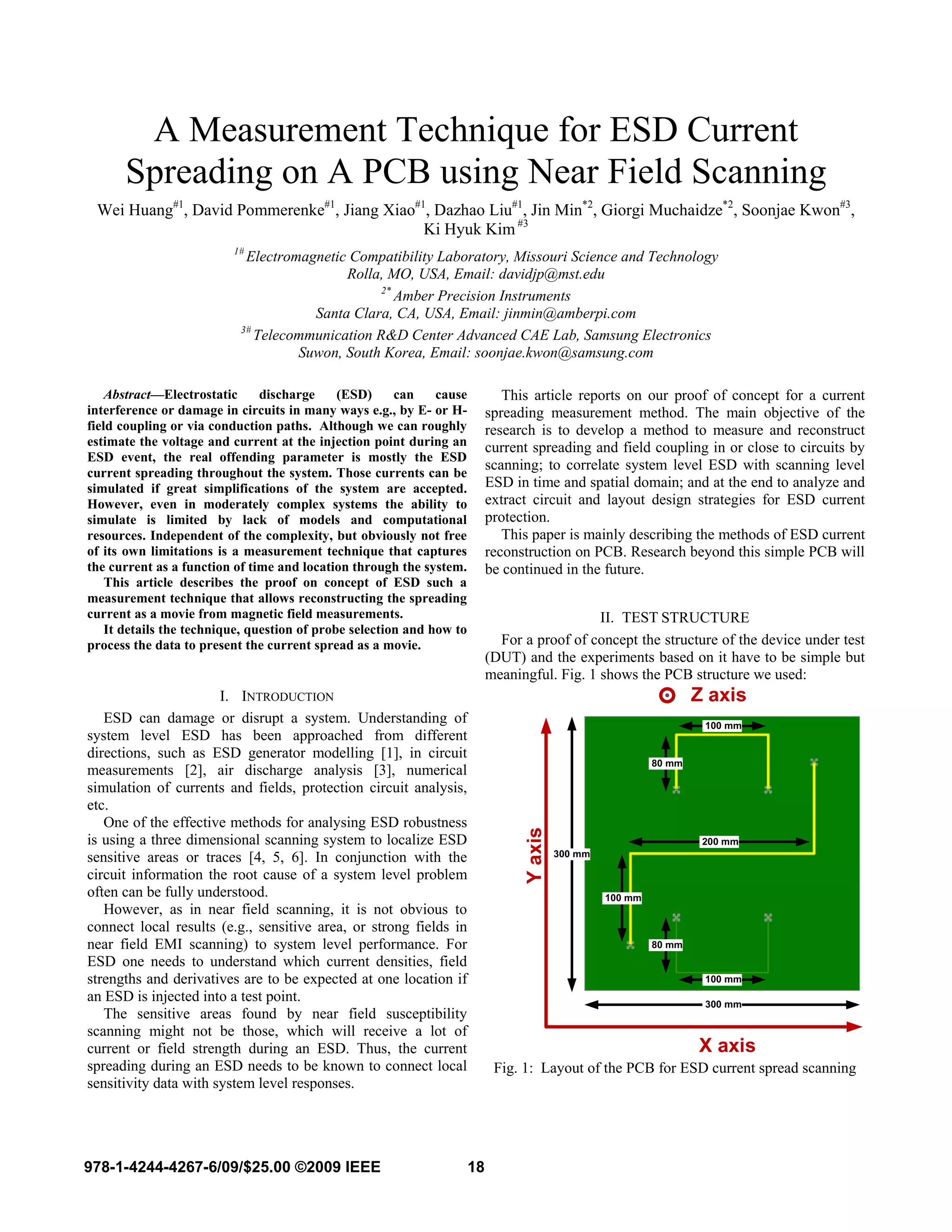 ESDEMC_PB2009.08 A Measurement Technique for ESD Current Spreading on A PCB using Near Field ...