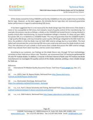 TN013 ESD Failure Analysis of PV Module Diodes and TLP Test Method | PDF
