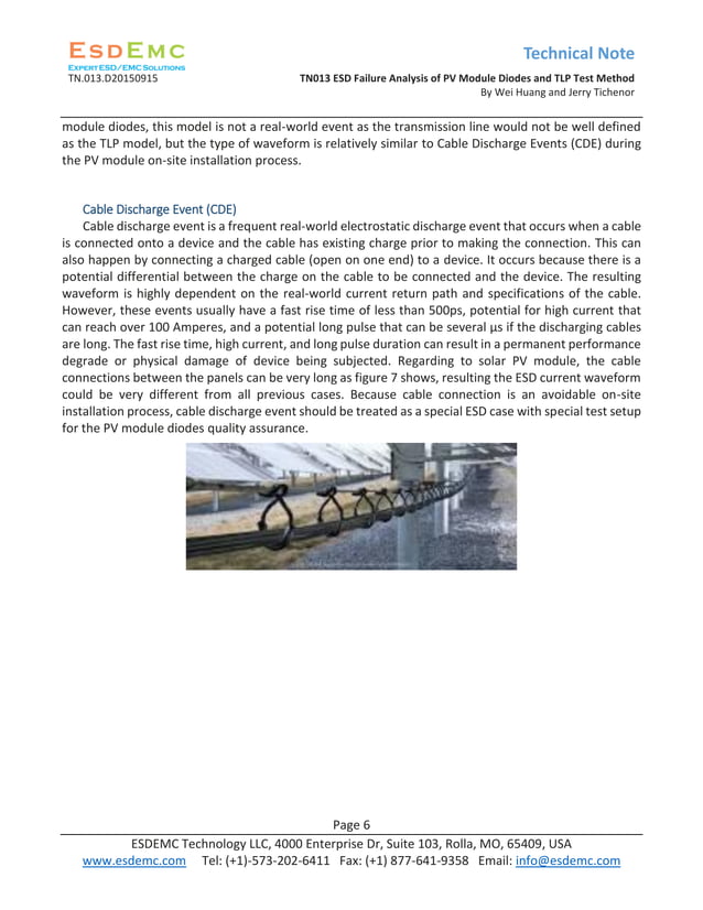 TN013 ESD Failure Analysis of PV Module Diodes and TLP Test Method | PDF