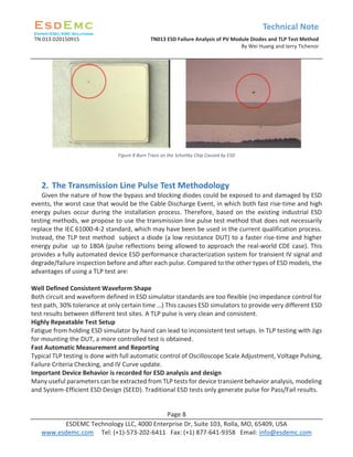 TN013 ESD Failure Analysis of PV Module Diodes and TLP Test Method | PDF