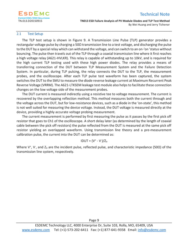 TN013 ESD Failure Analysis of PV Module Diodes and TLP Test Method | PDF