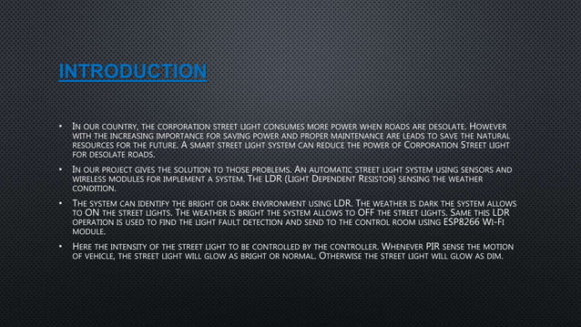 Automatic Street Light Controller Using Arduino | PPTX