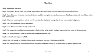 Biometric System Based Electronic Voting Machine Using Arm Micro ...