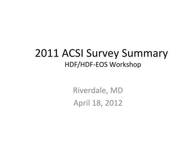 2011 ACSI Survey Summary | PPT