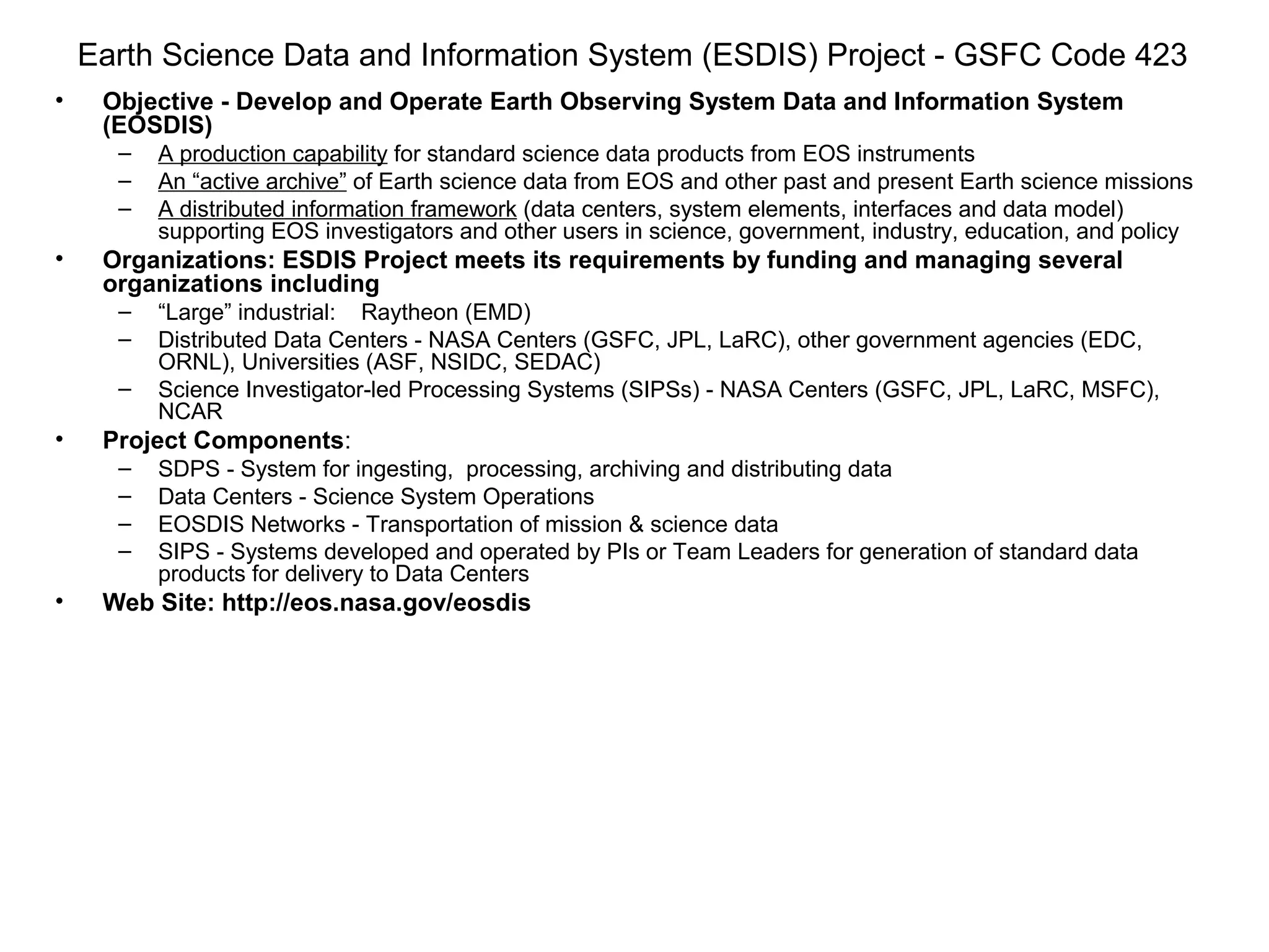 EOSDIS Status | PPT