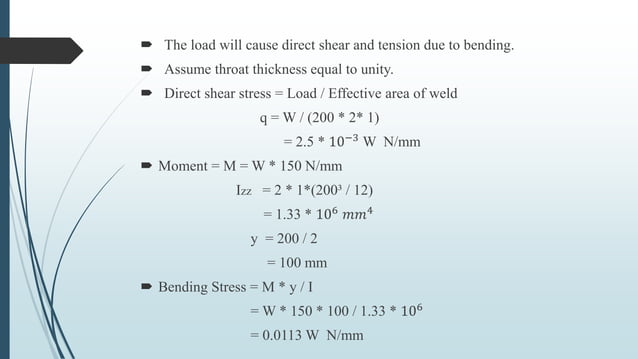 Eccentric Loading In Welded Connections | PPTX | Physics | Science