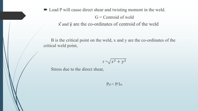 Eccentric Loading In Welded Connections | PPTX | Physics | Science