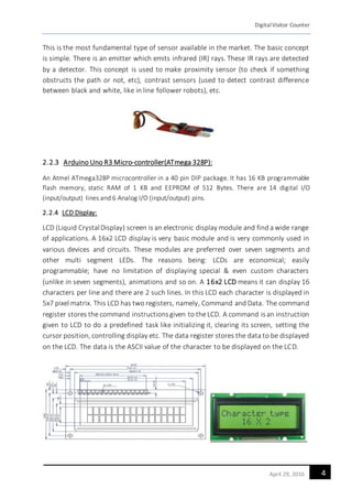 A Report on Bidirectional Visitor Counter using IR sensors and Arduino Uno R3 | DOCX